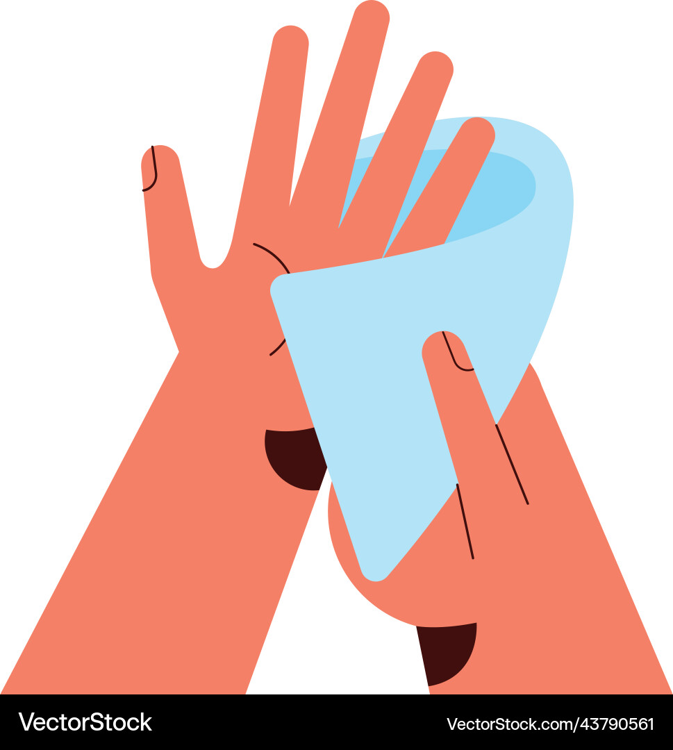 Drying hands with towel Royalty Free Vector Image