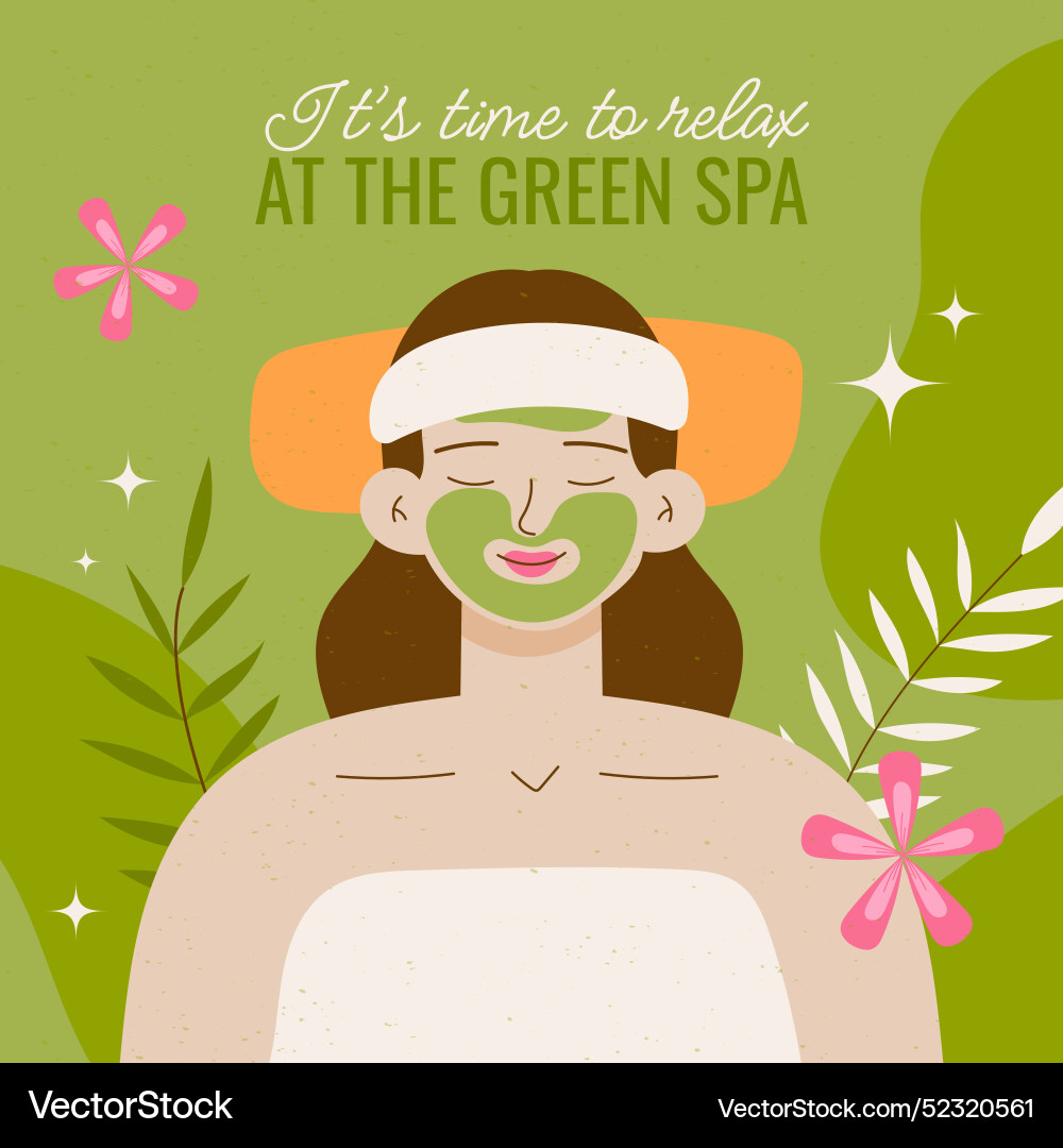 Hand drawn spa treatment instagram posts Vector Image