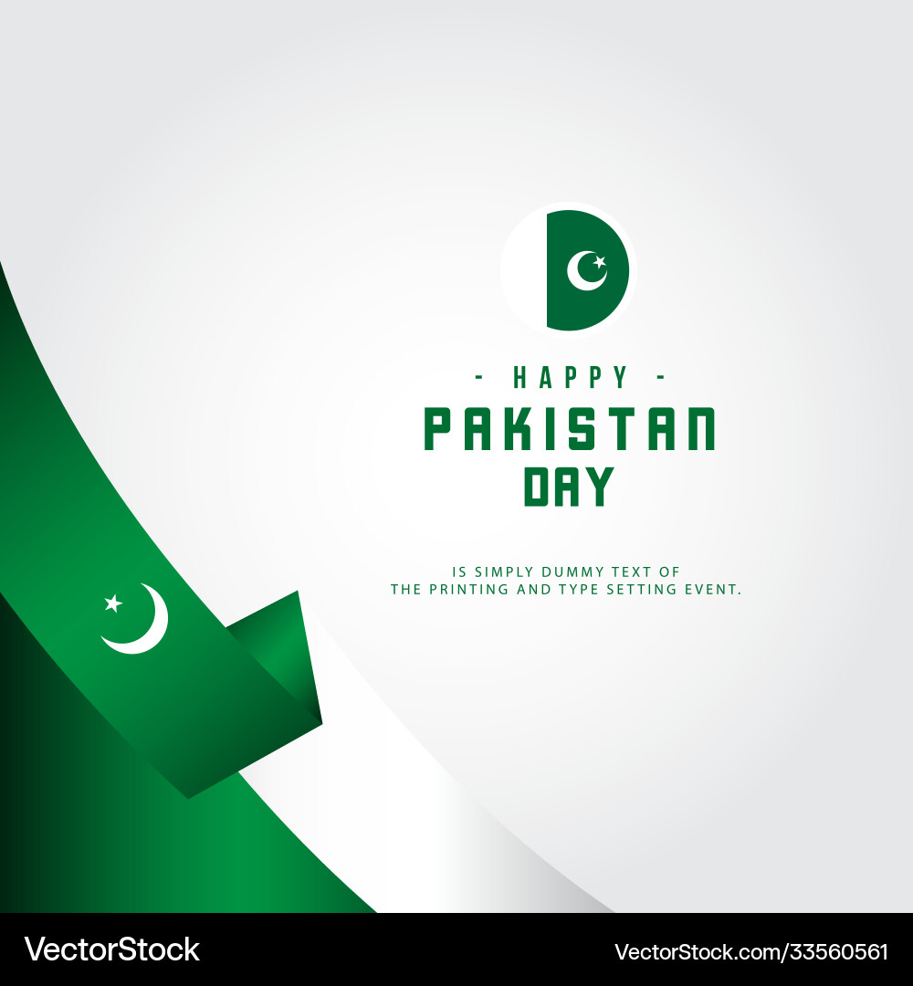 Happy pakistan day template design Royalty Free Vector Image