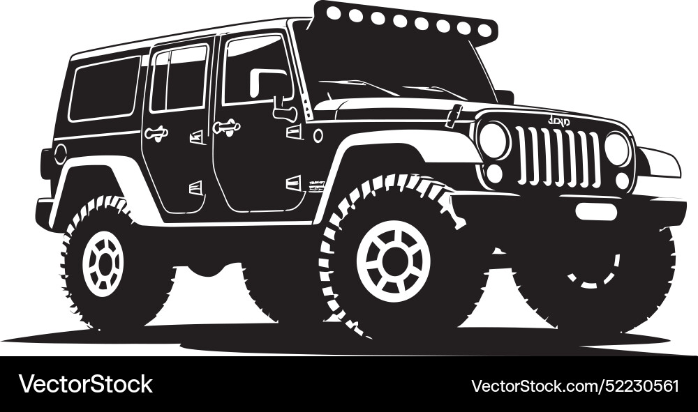 Jeep icons for off roading enthusiasts Royalty Free Vector