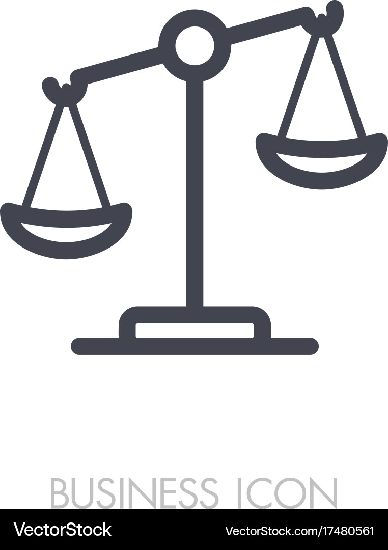 Law scale icon justice outline Royalty Free Vector Image