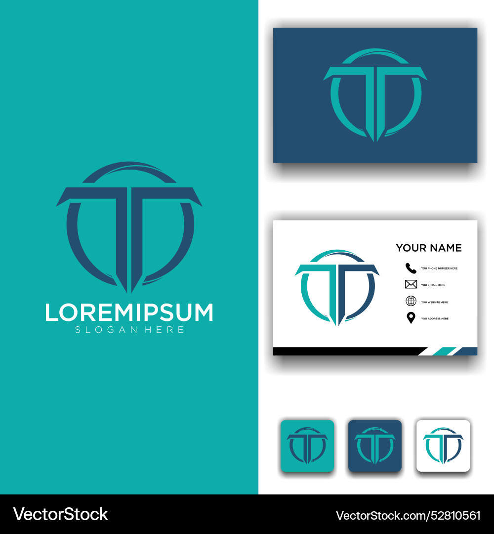 Letter t circle modern logo Royalty Free Vector Image