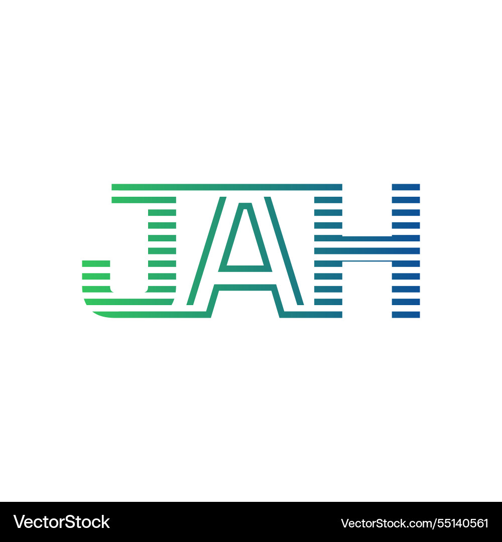 Modern jah logo design letter minimalist Vector Image