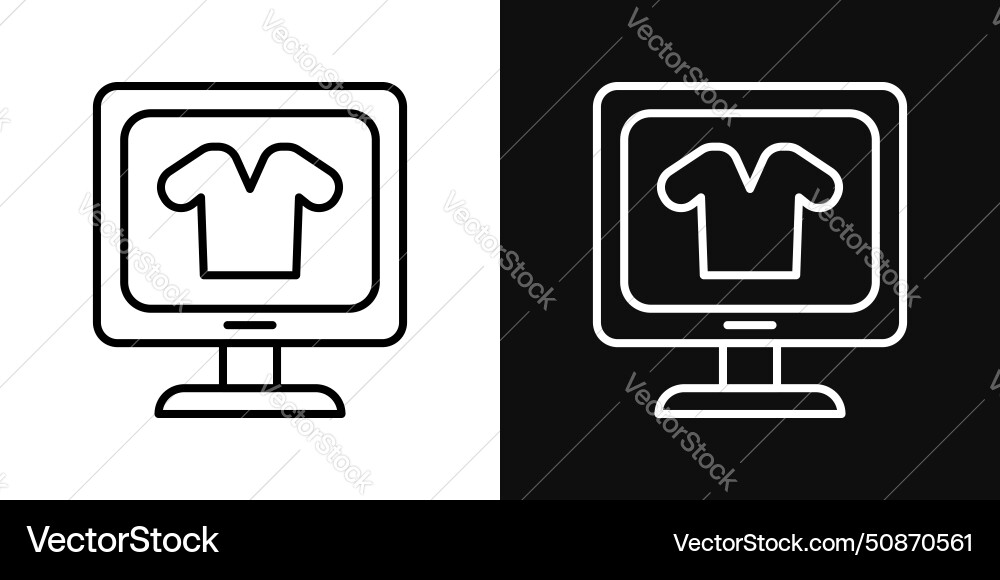 Online clothes shopping icon set commerce Vector Image