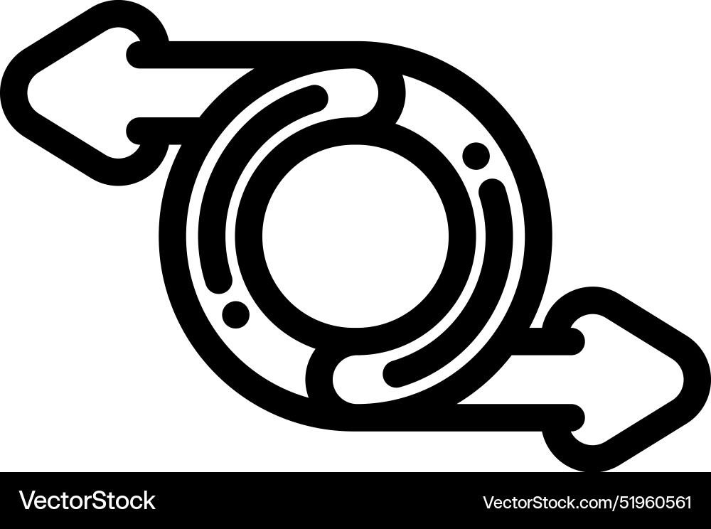 Reversible product label caution line icon Vector Image