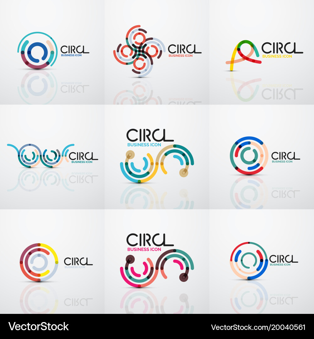 Set of line circles logos Royalty Free Vector Image