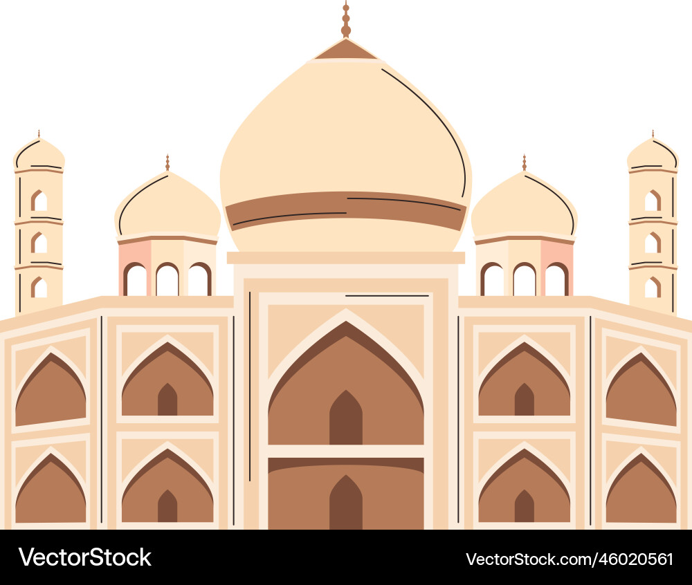 Taj mahal indian landmark Royalty Free Vector Image