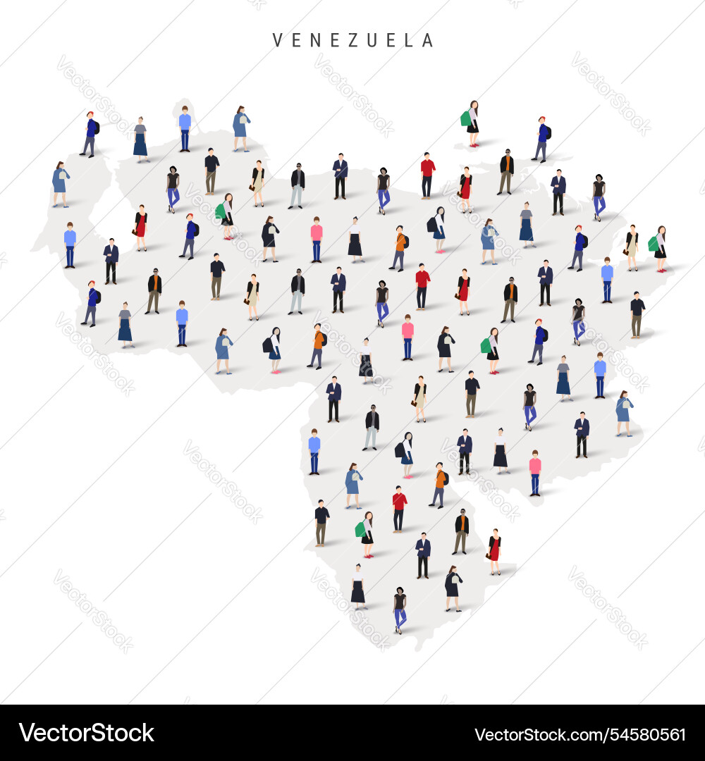 Venezuela population map large group of people Vector Image
