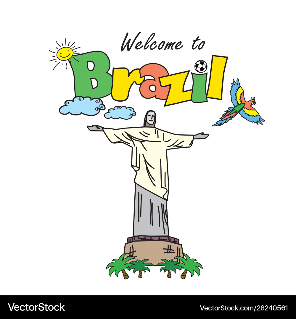 Welcome to brazil Royalty Free Vector Image - VectorStock