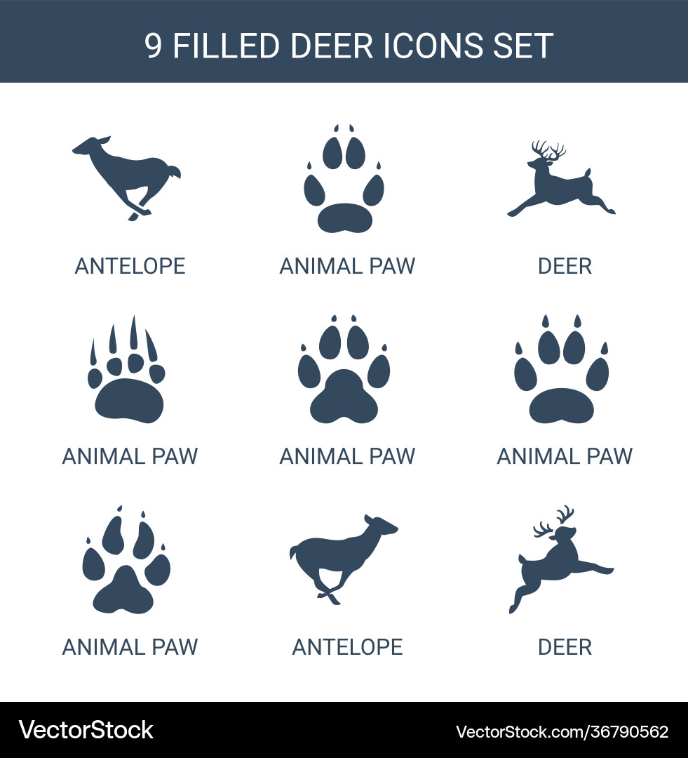 9 deer icons Royalty Free Vector Image - VectorStock