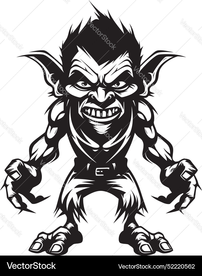 Devious demon wicked goblin icon malevolent Vector Image