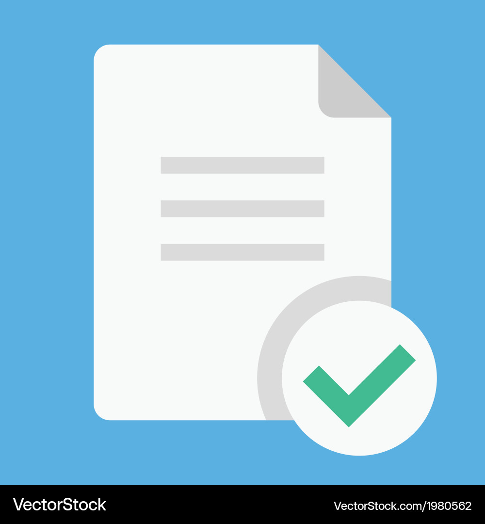 Document and check mark icon Royalty Free Vector Image