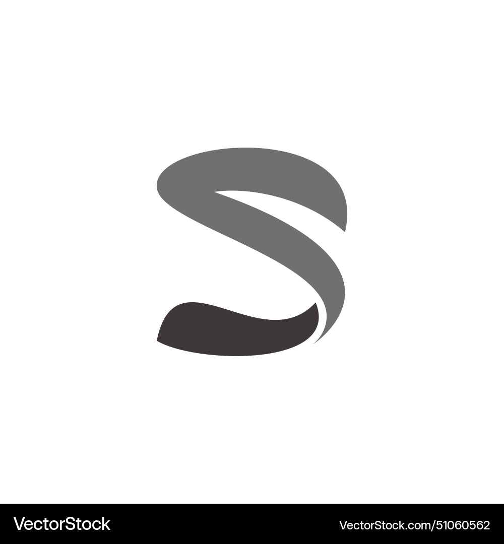 Letter s 3d ribbon shadow logo Royalty Free Vector Image