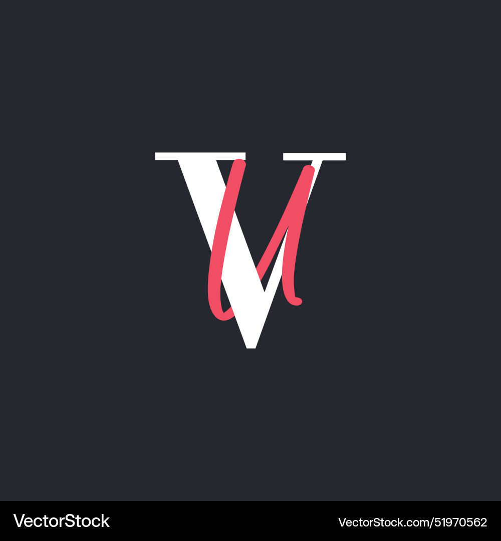 Letter vu logo perfectly blended initials Vector Image