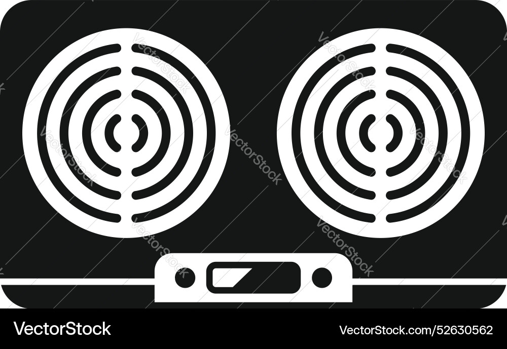 Modern induction double burner cooktop Royalty Free Vector
