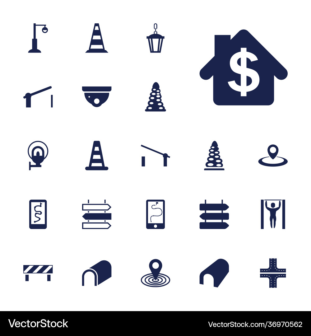 Street icons Royalty Free Vector Image - VectorStock