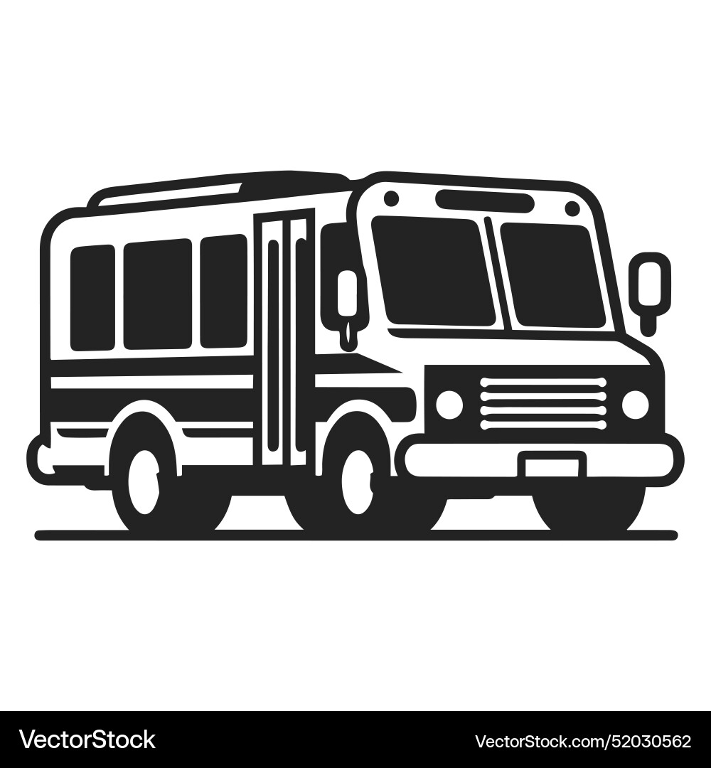Stylish minibus silhouette art Royalty Free Vector Image
