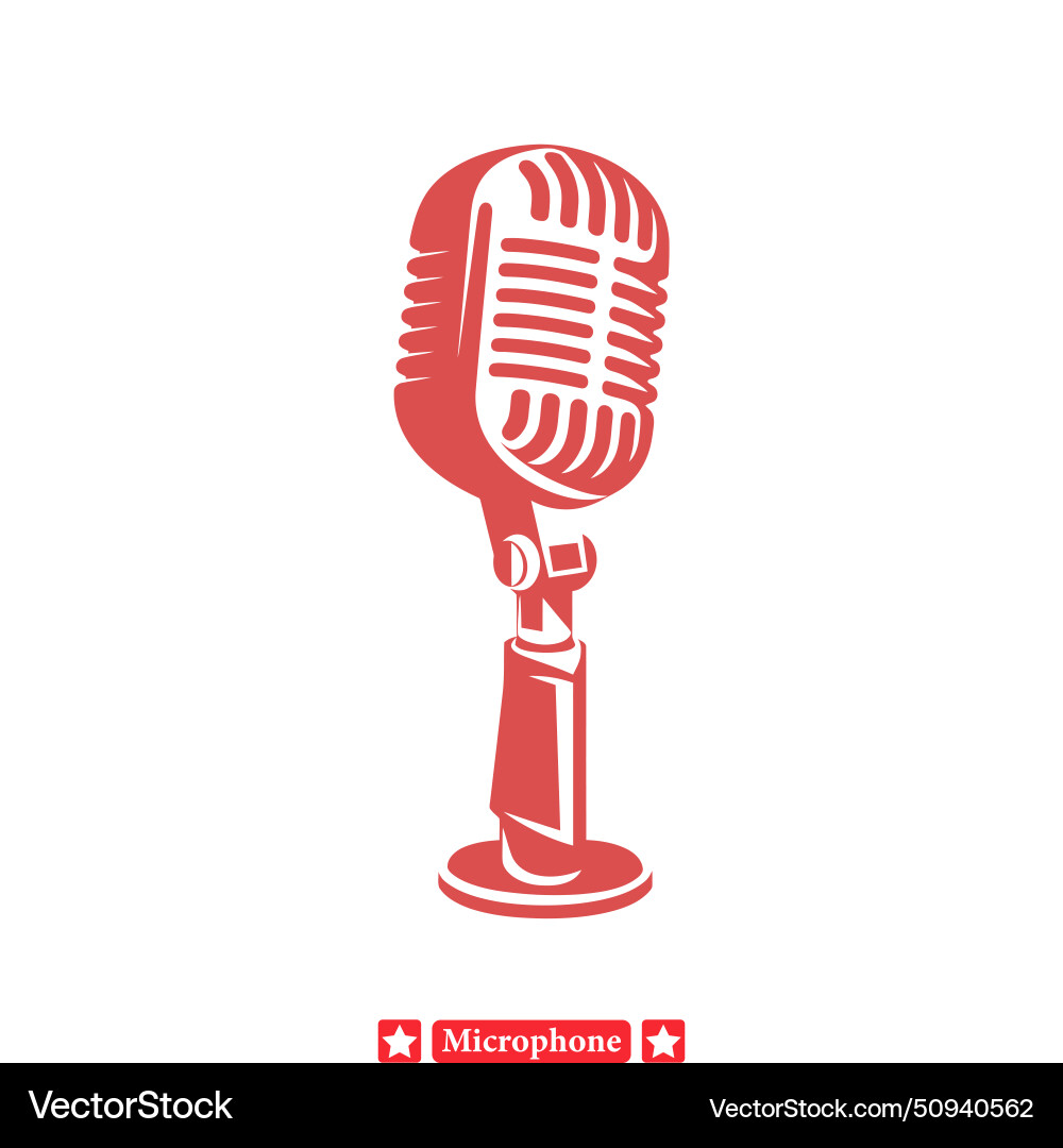 Tech gadgets galore stylish microphone silhouette Vector Image