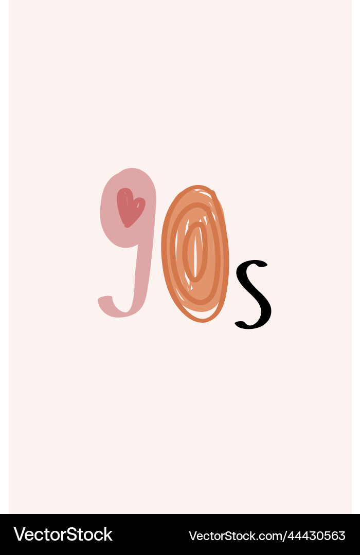 90s typeface doodle font hand drawn Royalty Free Vector