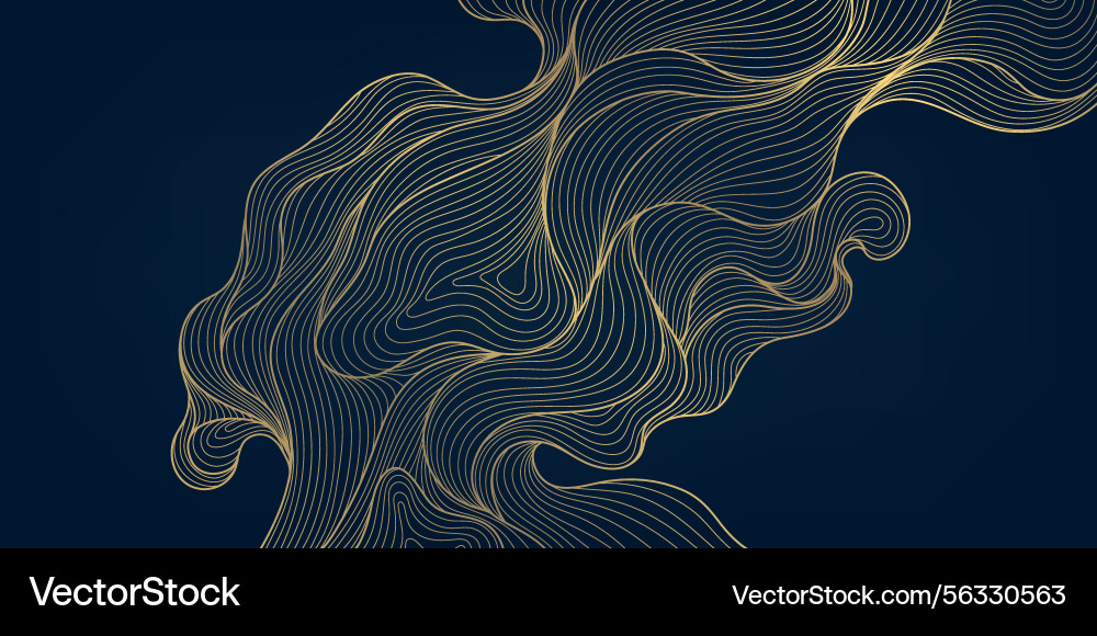Abstract golden wave on dark backgrounds Vector Image