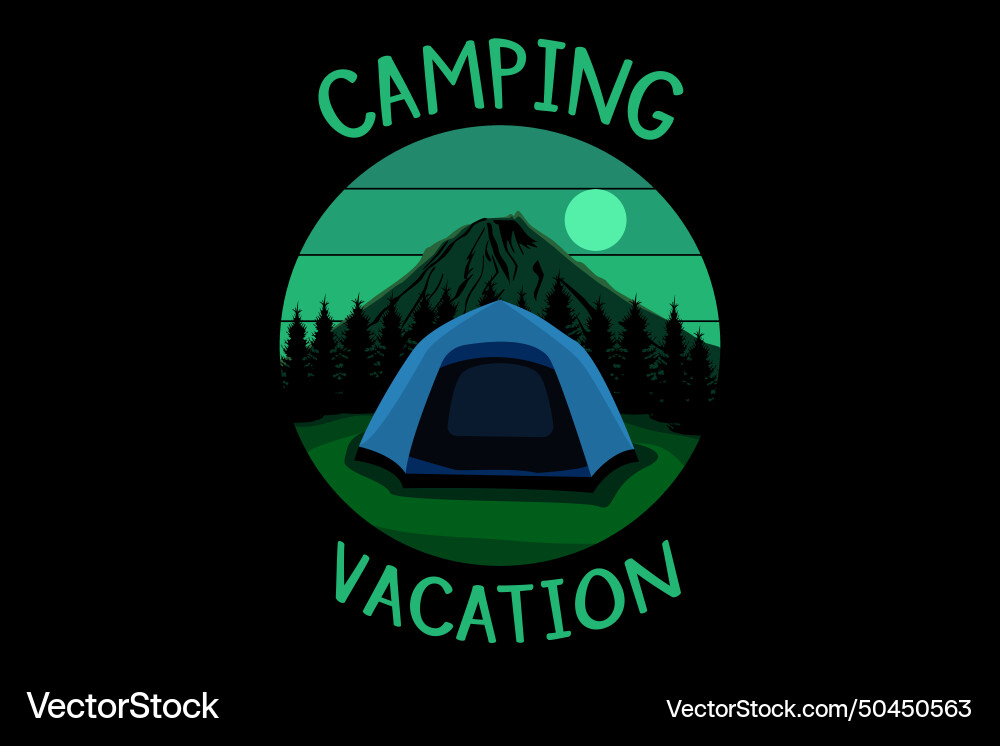 Camping vacation landscape design Royalty Free Vector Image