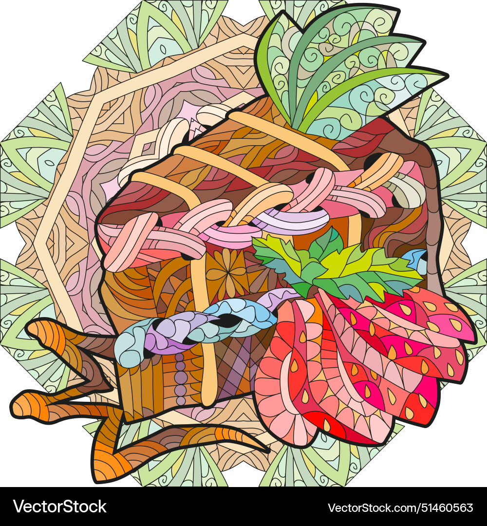 Chocolate cake with apple slices and sliced Vector Image