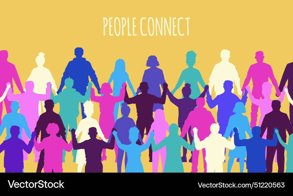 Colorful human connectivity chain Royalty Free Vector Image