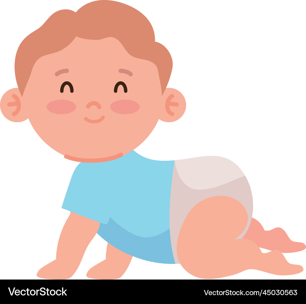 Cute little baby crawling Royalty Free Vector Image