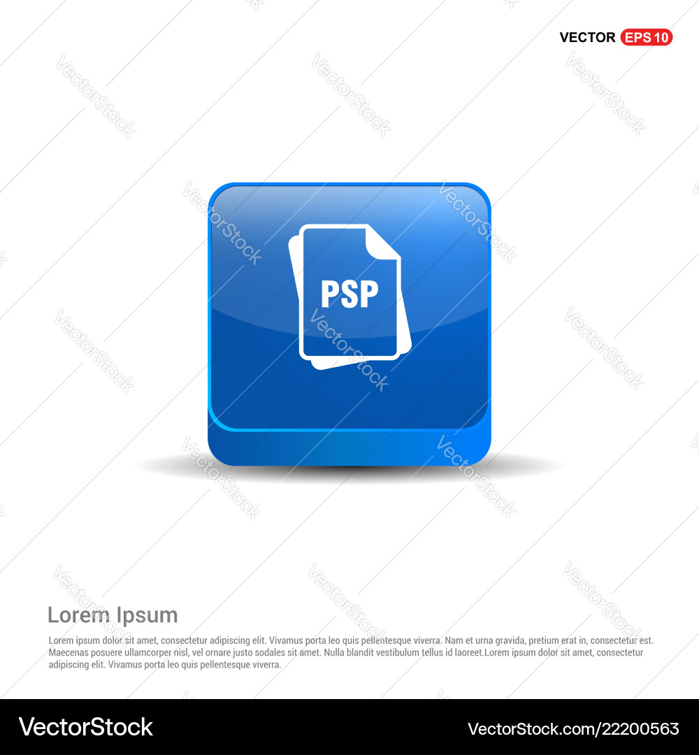 File type icons - 3d blue button Royalty Free Vector Image