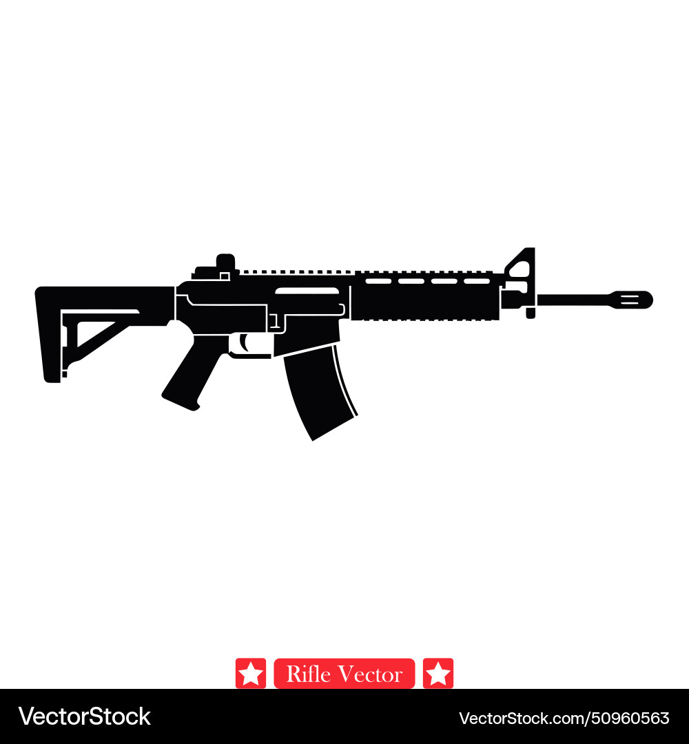 Firearm essentials versatile rifle set Royalty Free Vector