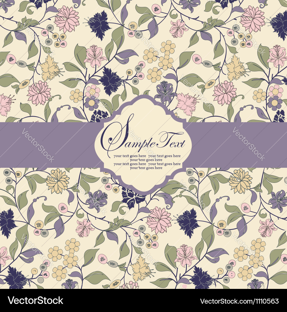 Floral invitation card Royalty Free Vector Image