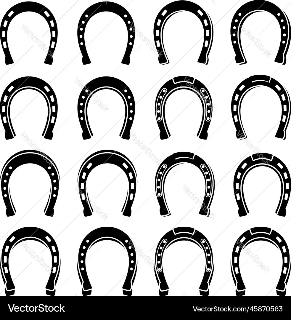 Horseshoe icon set Royalty Free Vector Image - VectorStock