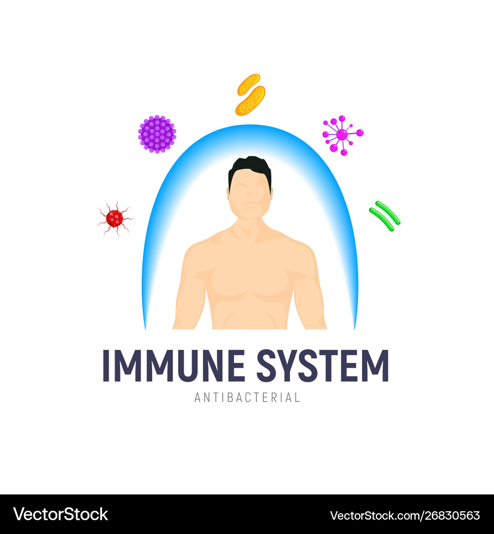 Immune System Logo Immune System Vector Icon Logo. Health Bacteria