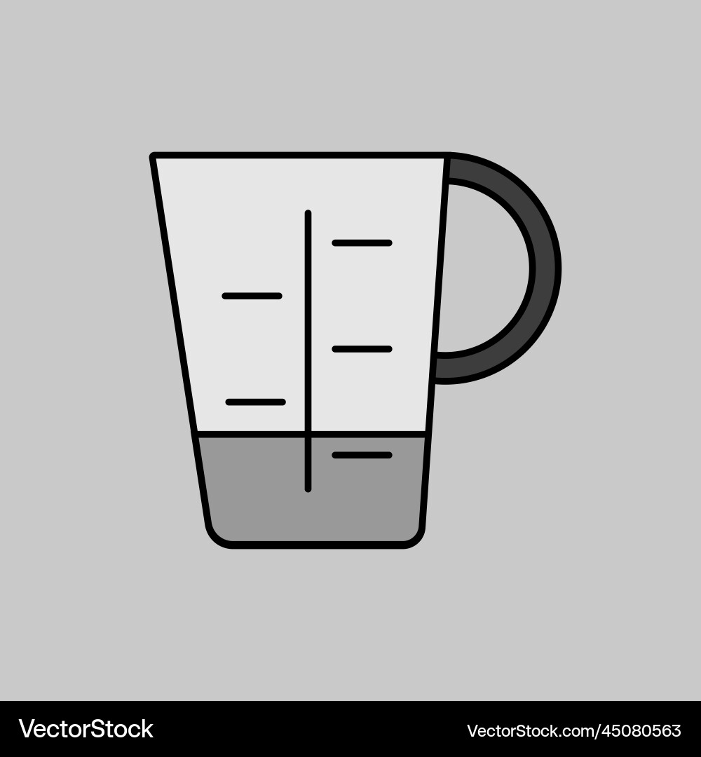 Messbecher Beaker grau Maßstab Ikone Küche Vektorbild
