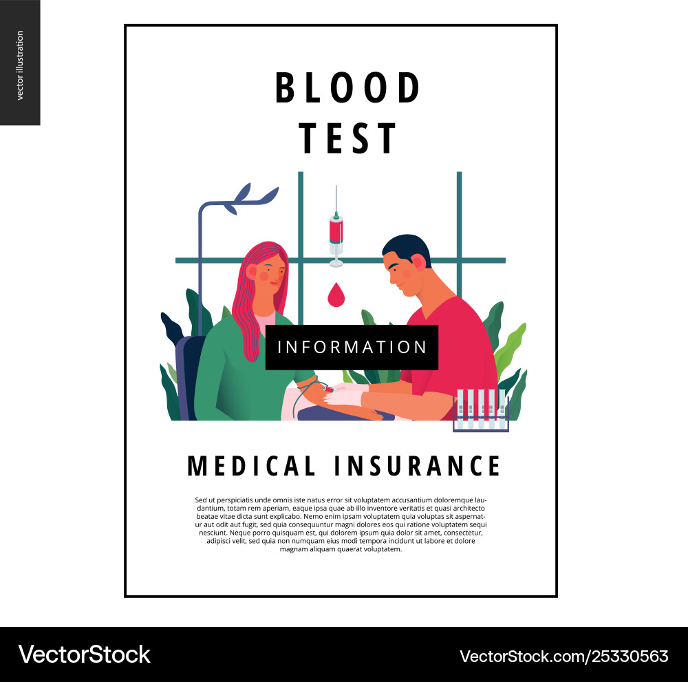 Medical tests template - blood test Royalty Free Vector