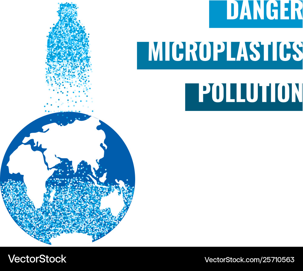 Microplastics in water banner Royalty Free Vector Image
