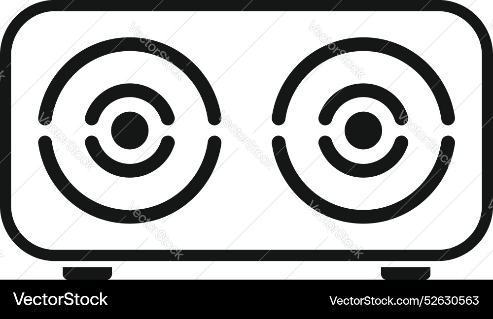 Modern double electric hob icon kitchen appliance Vector Image