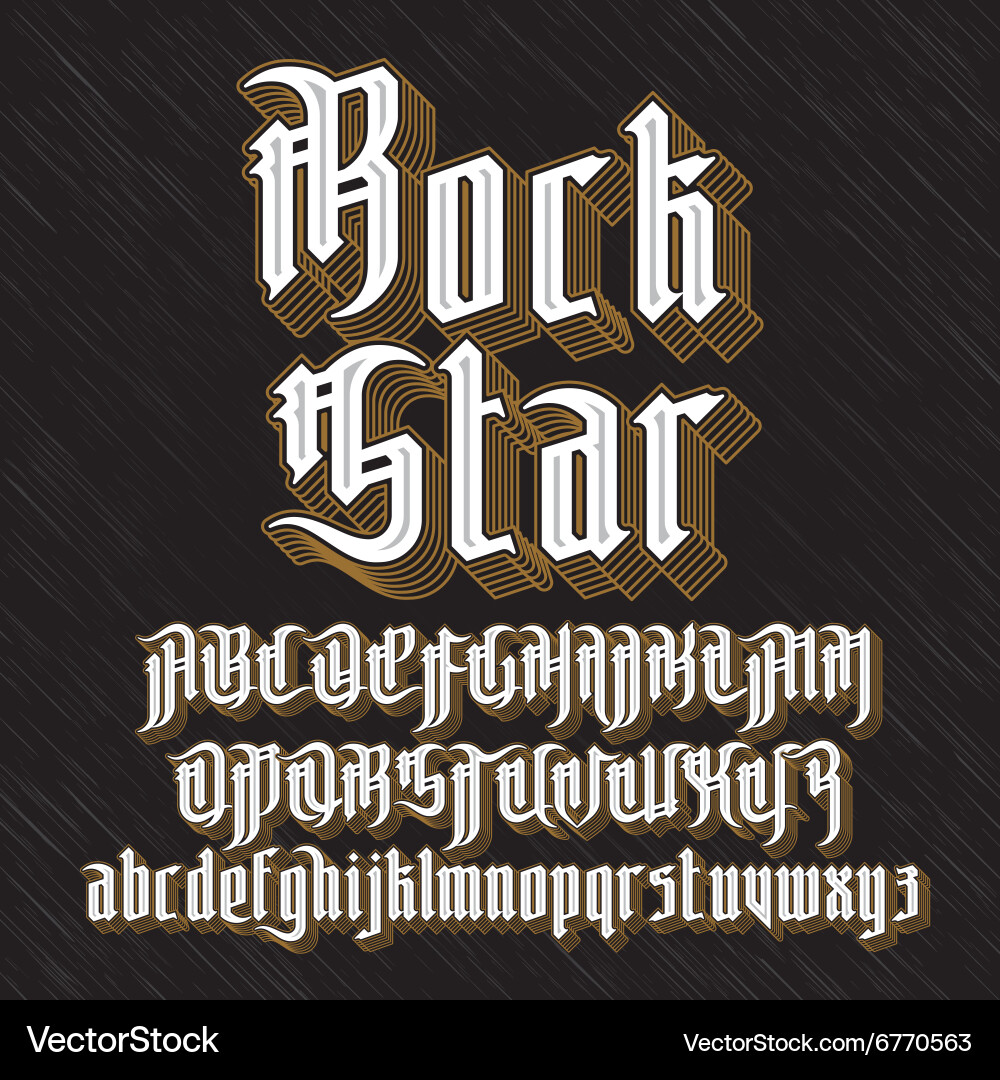 Modern gothic font Royalty Free Vector Image - VectorStock