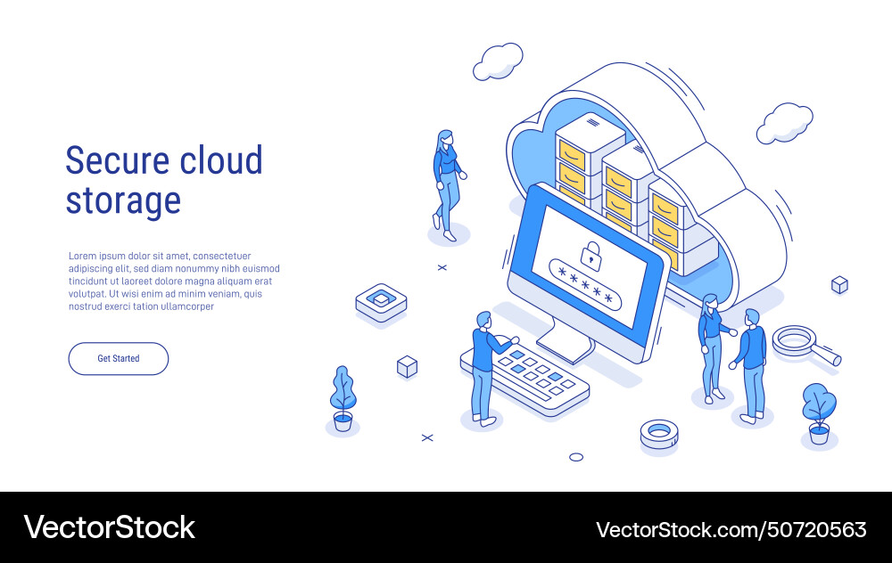 Security cloud storage internet Royalty Free Vector Image