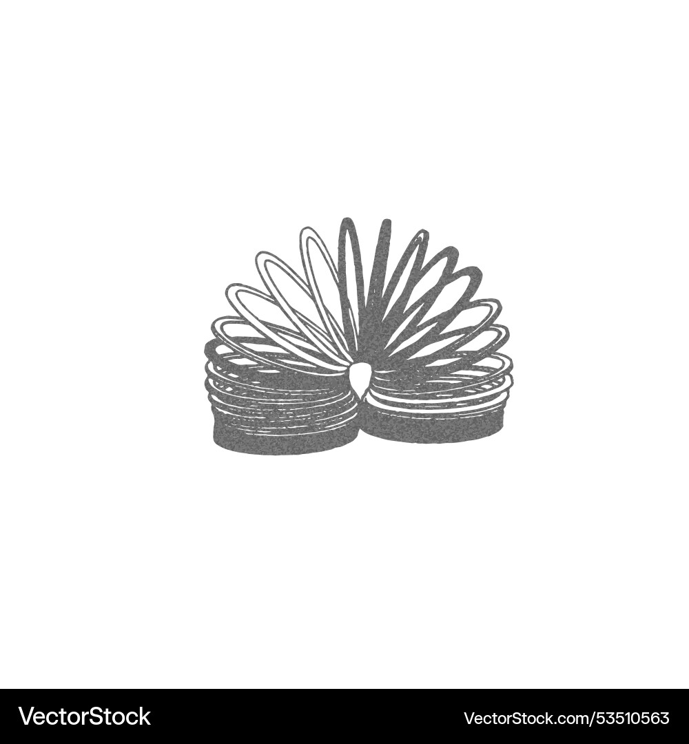 Slinky walking spring toy spiral photocopy Vector Image
