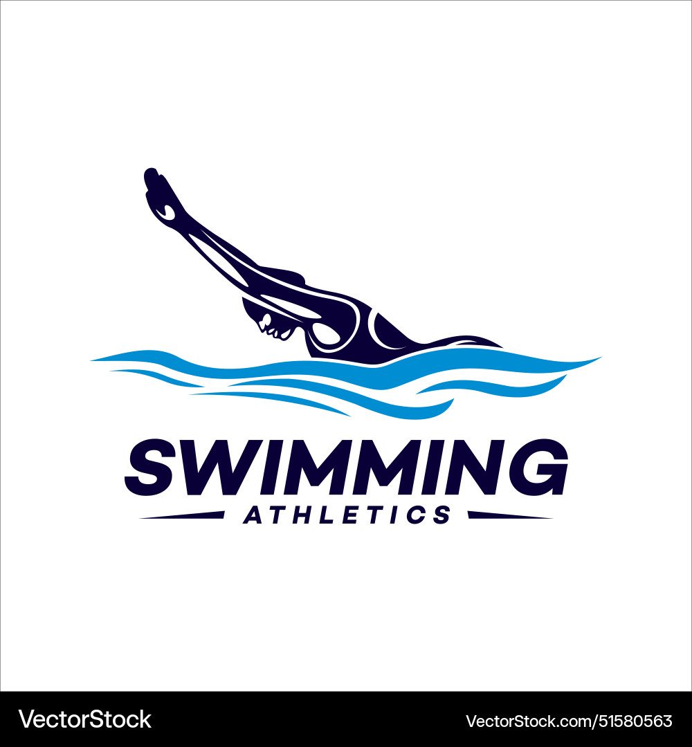 Swimming logo template design Royalty Free Vector Image