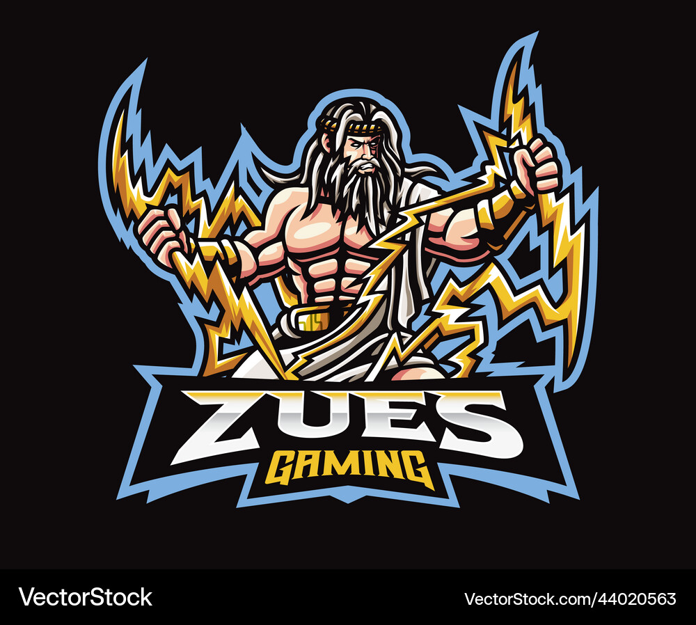 Zues god mascot logo design Royalty Free Vector Image
