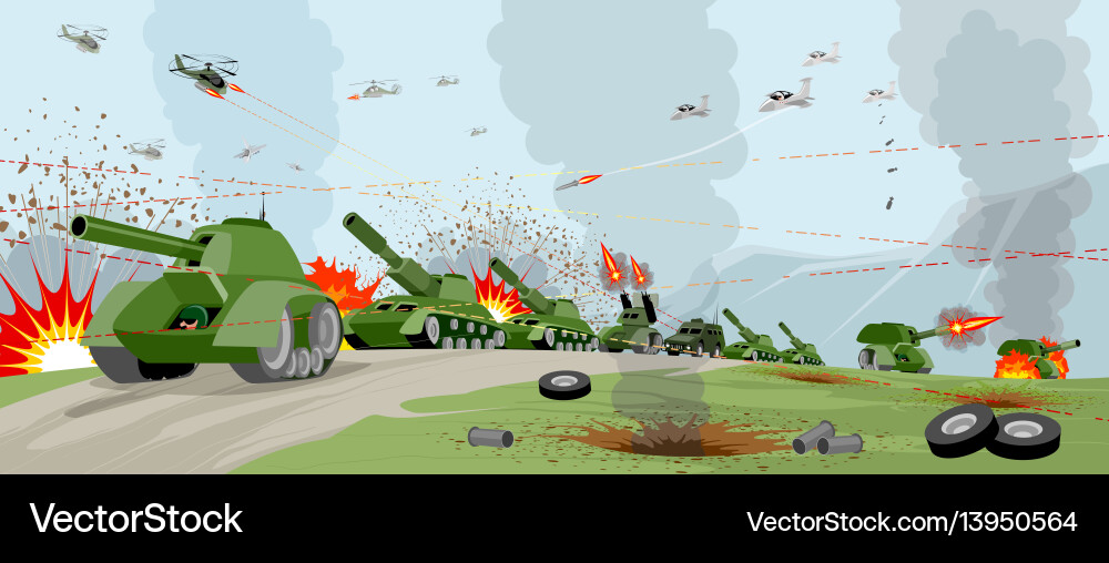 Armeen auf Schlachtfeld Lizenzfreies Vektorbild