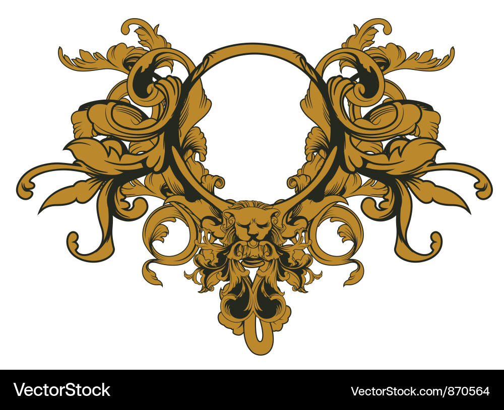 Baroque floral ornament Royalty Free Vector Image