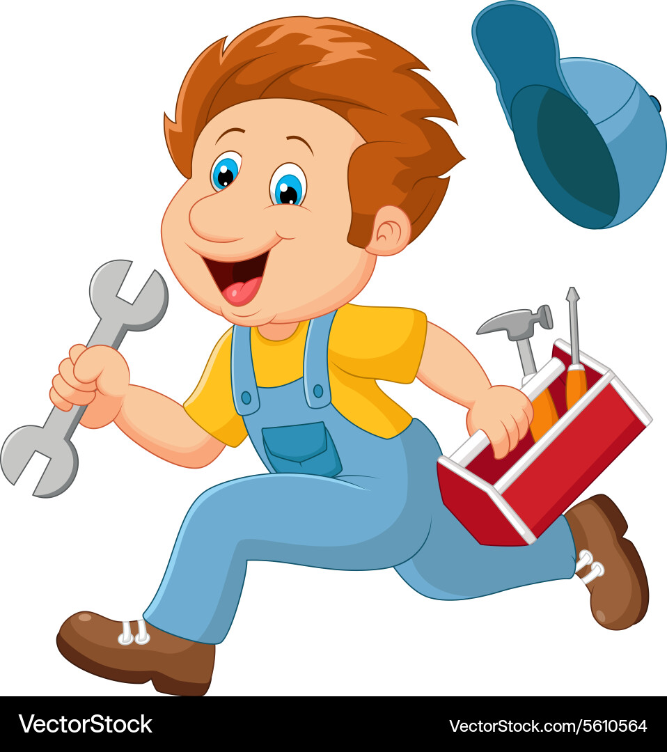 Cartoon of a mechanic Royalty Free Vector Image