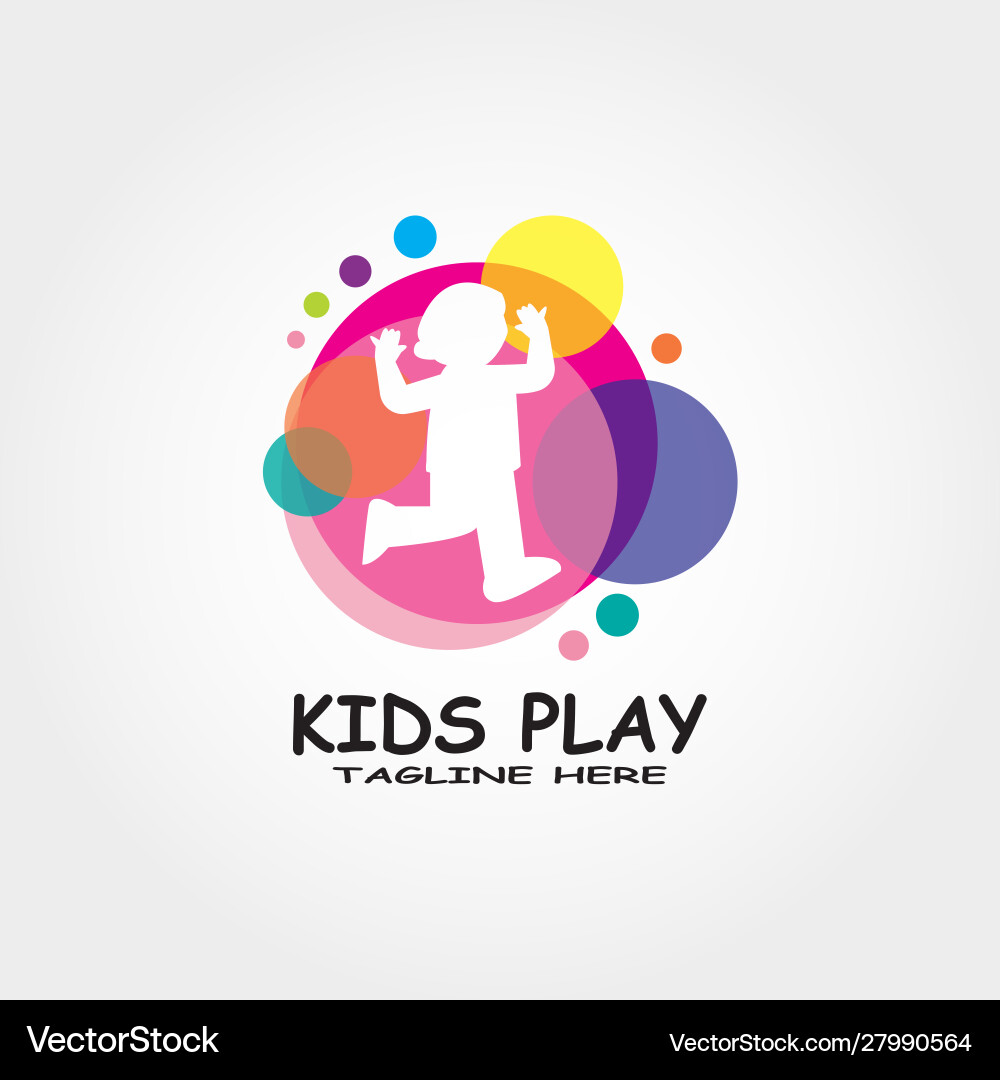 Colorful child play logo design Royalty Free Vector Image
