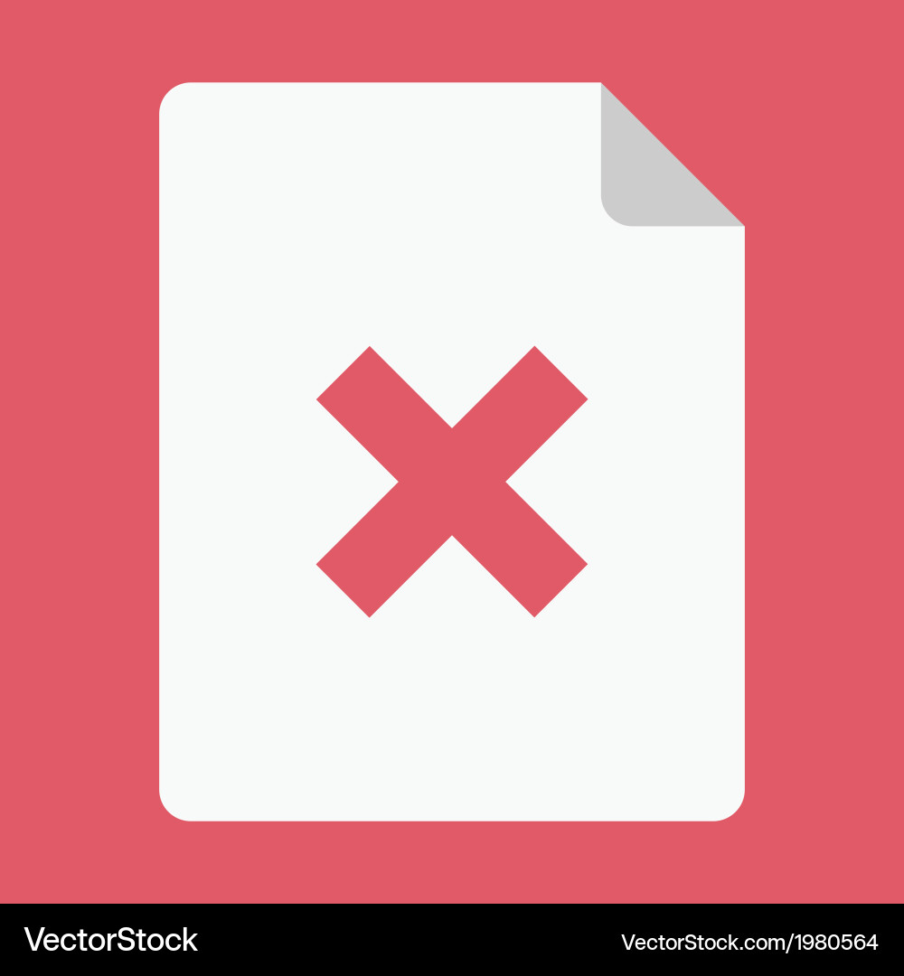 Document and cross icon Royalty Free Vector Image