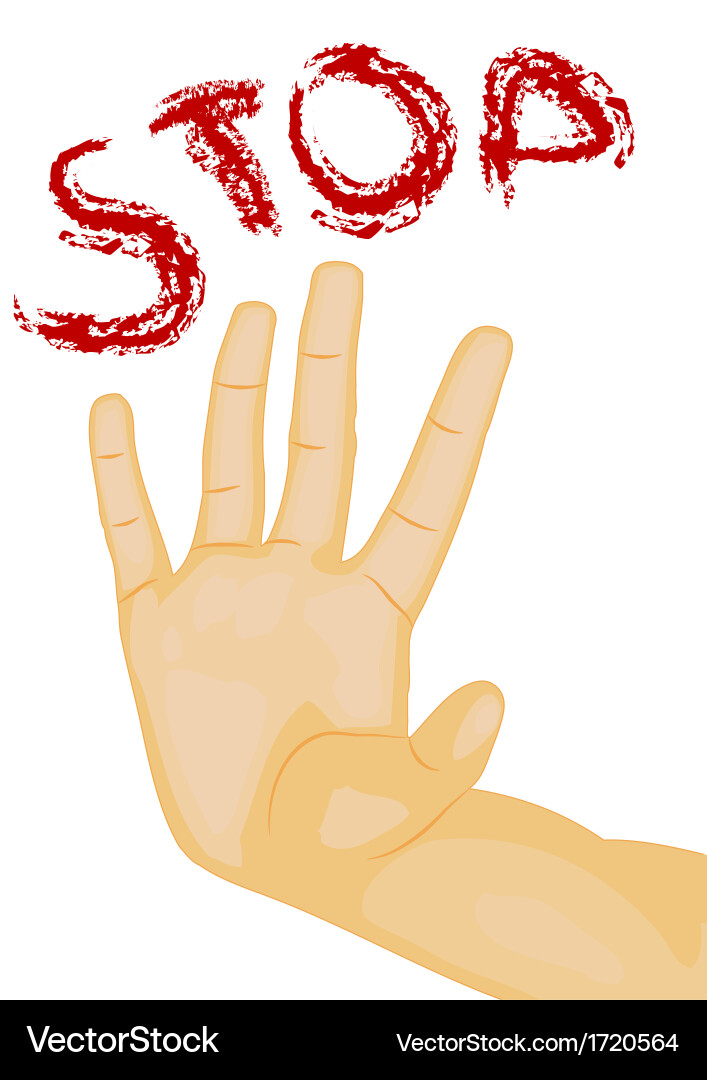 Hand stop Royalty Free Vector Image - VectorStock