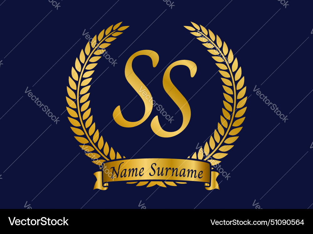 Initial letter s and ss monogram logo design Vector Image