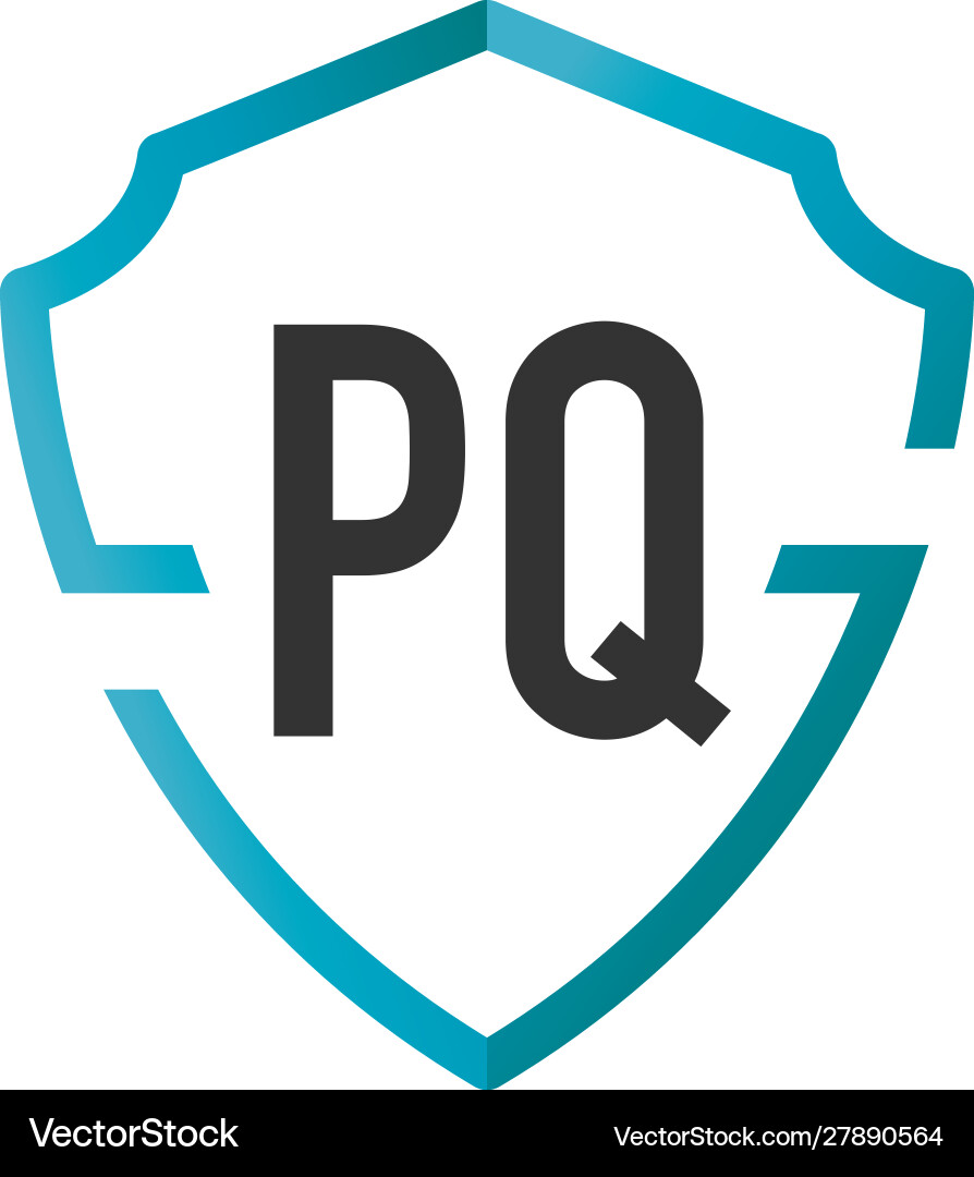 Initials letter pq creative shield design logo Vector Image